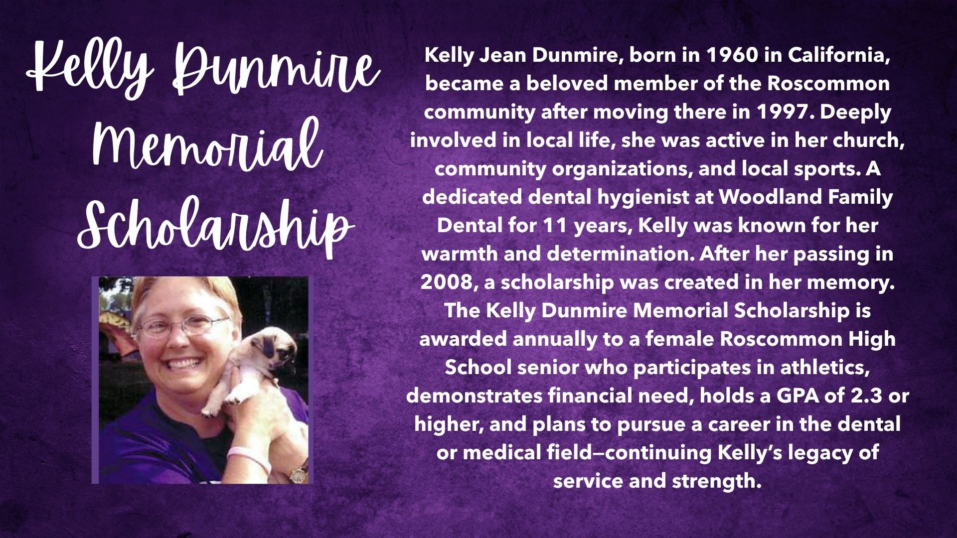 Kelly Dunmire Memorial Scholarship Fund | Roscommon County Community ...