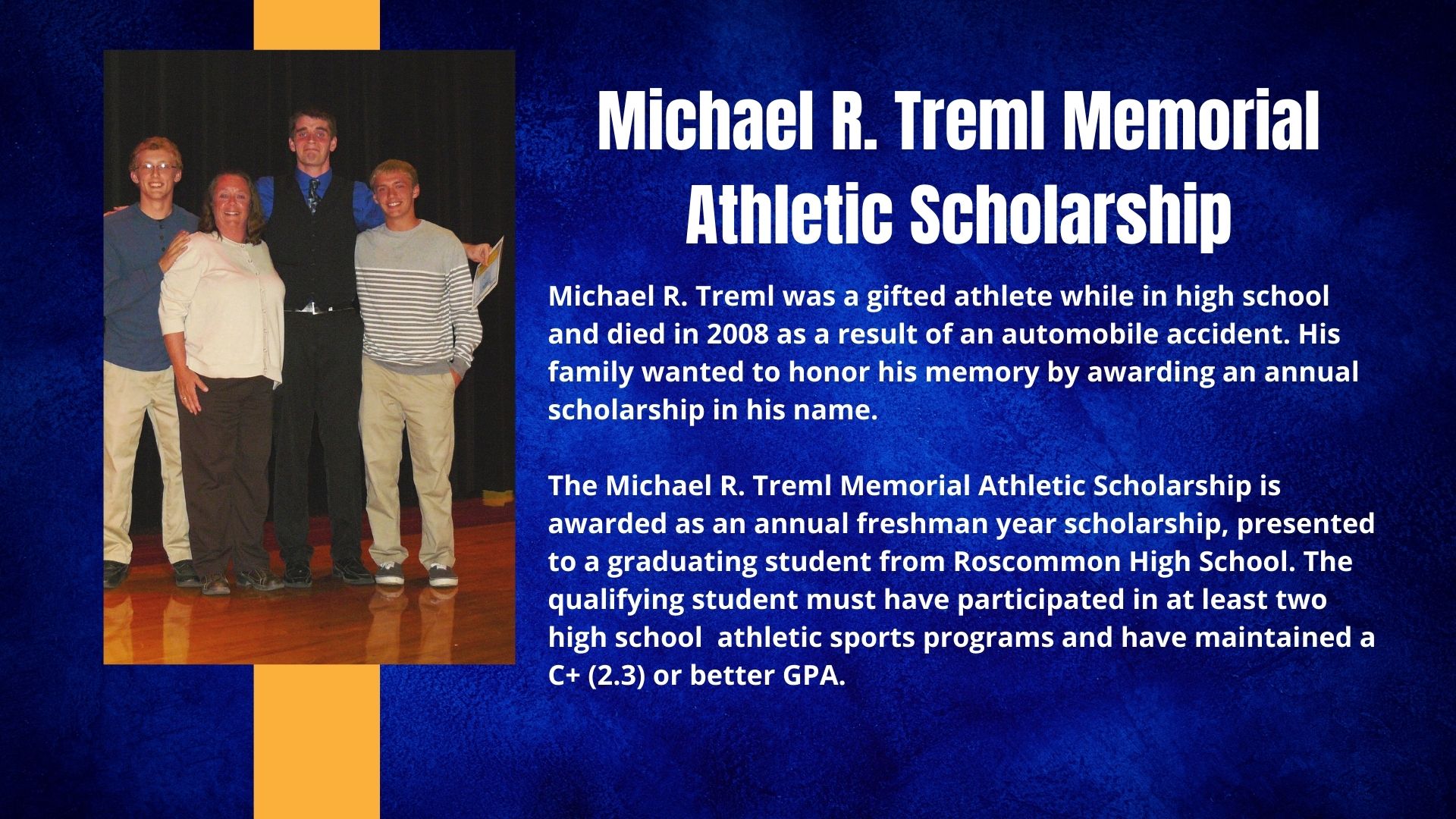 Michael R. Treml Memorial Athletic Scholarship | Roscommon County ...